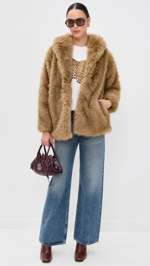 Z Supply Faux Fur Coat With Shawl Collar