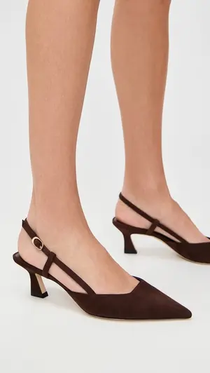STUART WEITZMAN Vinnie Slingback Heels - Walnut