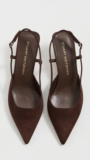 STUART WEITZMAN Vinnie Slingback Heels - Walnut