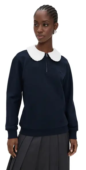 SHUSHU/TONG Doll Collar Oversized Sweatshirt