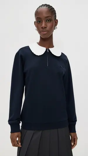 SHUSHU/TONG Doll Collar Oversized Sweatshirt