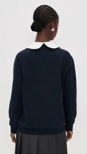 SHUSHU/TONG Doll Collar Oversized Sweatshirt