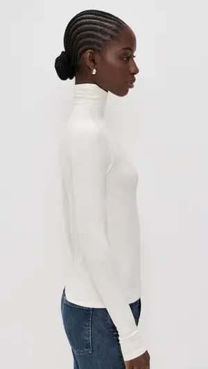 Joe's Jeans Tony Long Sleeve Turtleneck Top - Milk