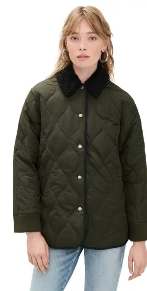 ALEX MILL Anne Quilted Jacket - Olive