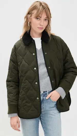 ALEX MILL Anne Quilted Jacket - Olive