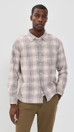 CORRIDOR Rosewood Plaid Flannel Shirt - Natural