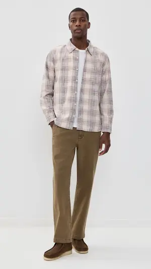 CORRIDOR Rosewood Plaid Flannel Shirt - Natural