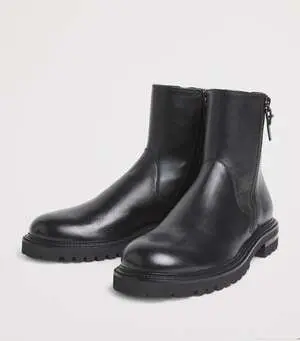 Giorgio Armani Leather Zip Ankle Boots