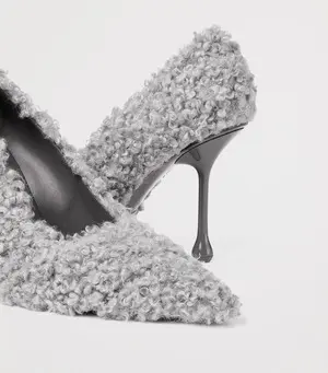 JIMMY CHOO Ixia 95 Fleece Pumps - Grey