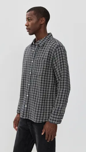CORRIDOR Reverse Tweed Snow Check Shirt
