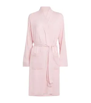 Derek Rose Lara Short Robe - Pink