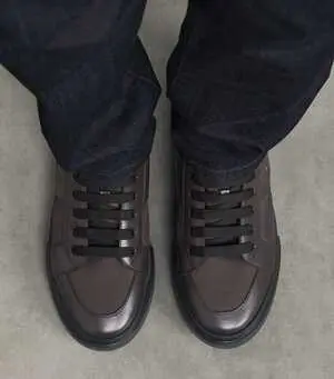 Giorgio Armani Leather Logo Sneakers