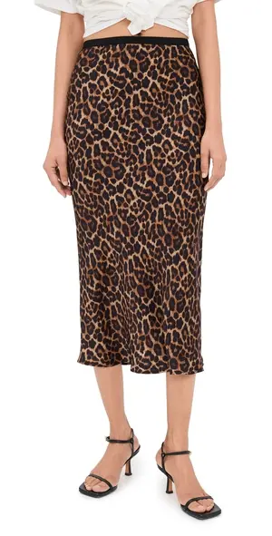ANINE BING Printed Bar Silk Skirt