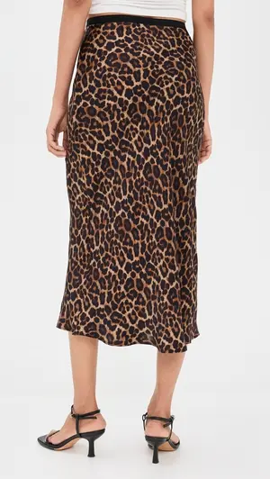 ANINE BING Printed Bar Silk Skirt