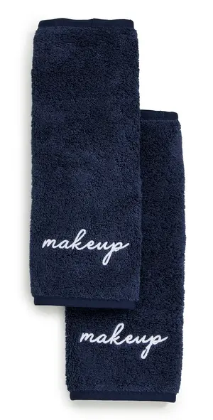 WEEZIE Makeup Towels 2 Pack - Navy/white