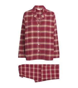 Derek Rose Cotton Kelburn Pyjama Set - Burgundy