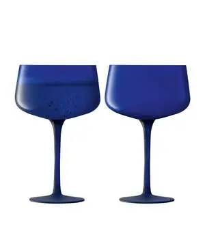 LSA INTERNATIONAL Set Of 2 Arc Contrast Cocktail Glasses - Blue