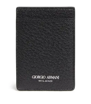 Giorgio Armani Grained Leather Card Holder - Black