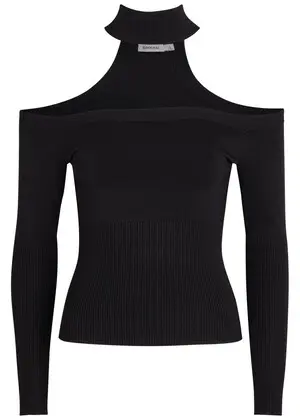 Simkhai Lila Choker-effect Knit Top - Black