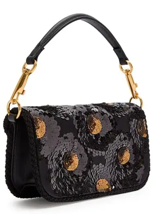 Valentino Garavani Vlogo Sequin-embellished Shoulder Bag