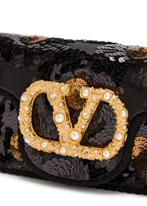 Valentino Garavani Vlogo Sequin-embellished Shoulder Bag