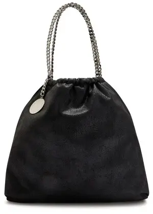 Stella McCartney Falabella Drawstring Faux Suede Tote - Black