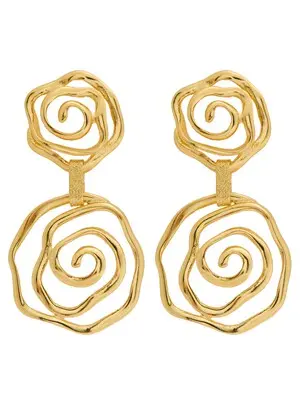 LYNYER Floral Vortex Drop Earrings - Gold