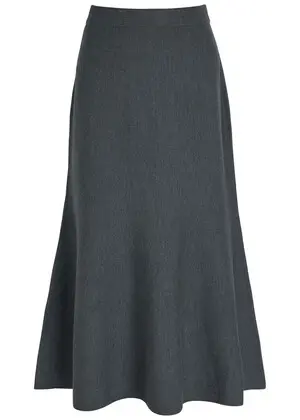 Simkhai Atwood Wool Midi Skirt - Grey