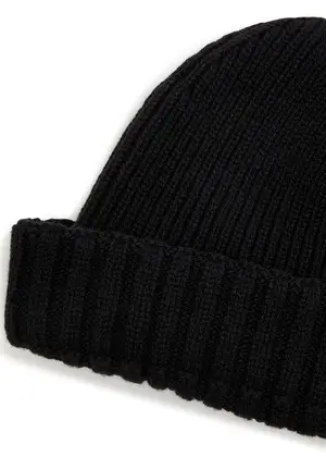 John Smedley Cashmere And Wool-blend Beanie - Black