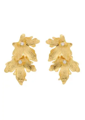 LYNYER Mystic Leaf 24kt-plated Cuff Earrings - Gold