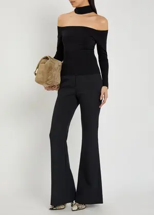 Simkhai Kenna Flared-leg Woven Trousers - Black