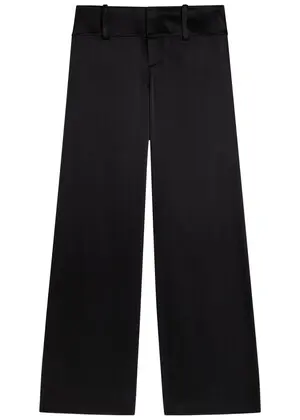 Alice + Olivia Olivia Wide-leg Satin Trousers - Black