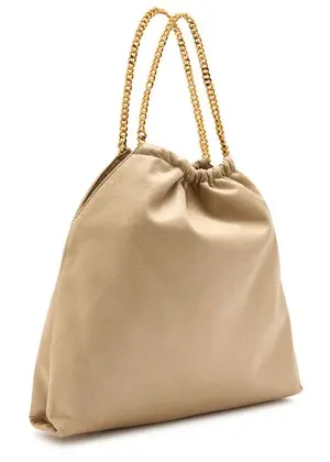 Stella McCartney Falabella Drawstring Faux Suede Tote - Cream