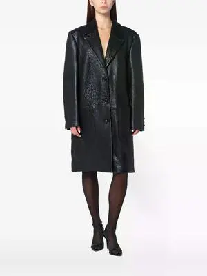 CASSELL Buttoned Leather Coat