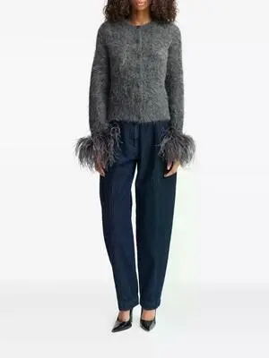 16Arlington Feather-trim Knitwear - Grey