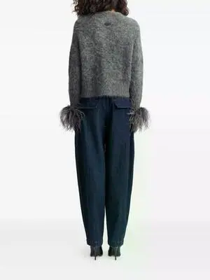 16Arlington Feather-trim Knitwear - Grey