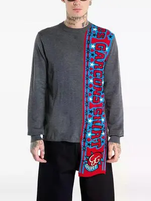 Comme Des Garçons Scarf-detailed Top - Grey