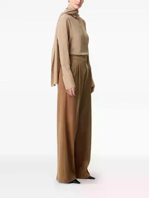 Another Tomorrow Wide Leg Pleated Trousers