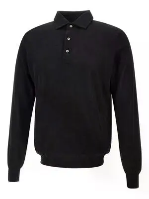 FILIPPO DE LAURENTIIS Long-sleeves Ribbed Polo Shirt