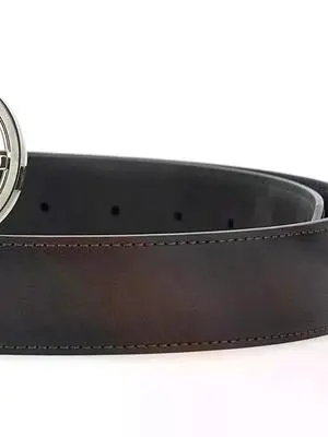 Montblanc Leather Belt With Horseshoe Pin Buckle - Black