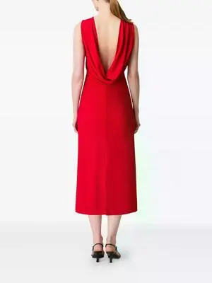 Another Tomorrow Cowl-back Midi Dress