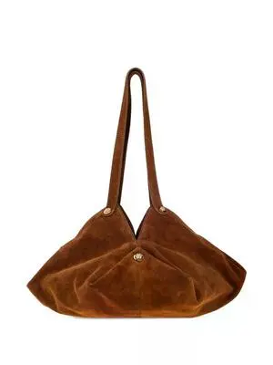 Versace Protea Suede Shoulder Bag - Brown