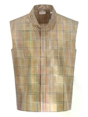 Burberry Check Sleeveless Top - Neutrals