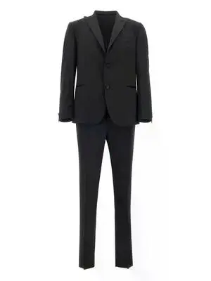 MARCHESANI Satin-trims Three-piece Single-breasted Suit