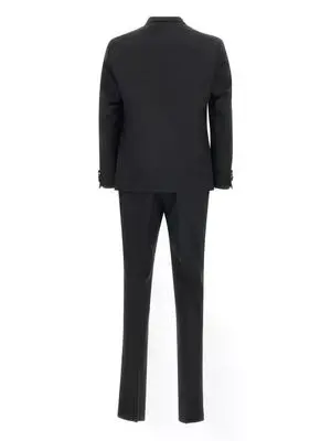 MARCHESANI Satin-trims Three-piece Single-breasted Suit