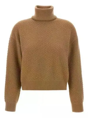 Max Mara Honeycomb High-collar Sweater - Brown