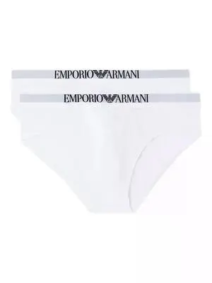 Emporio Armani Logo-band Briefs - White