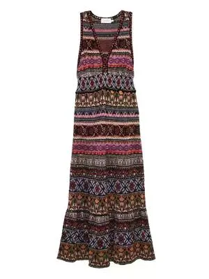 CECILIA PRADO Celia Geometric Pattern V-neck Dress