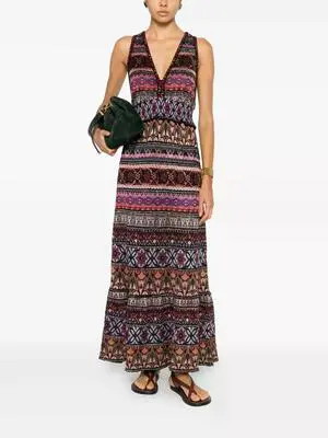 CECILIA PRADO Celia Geometric Pattern V-neck Dress
