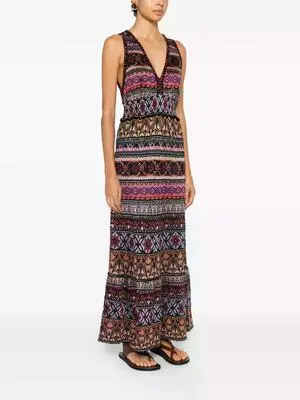 CECILIA PRADO Celia Geometric Pattern V-neck Dress